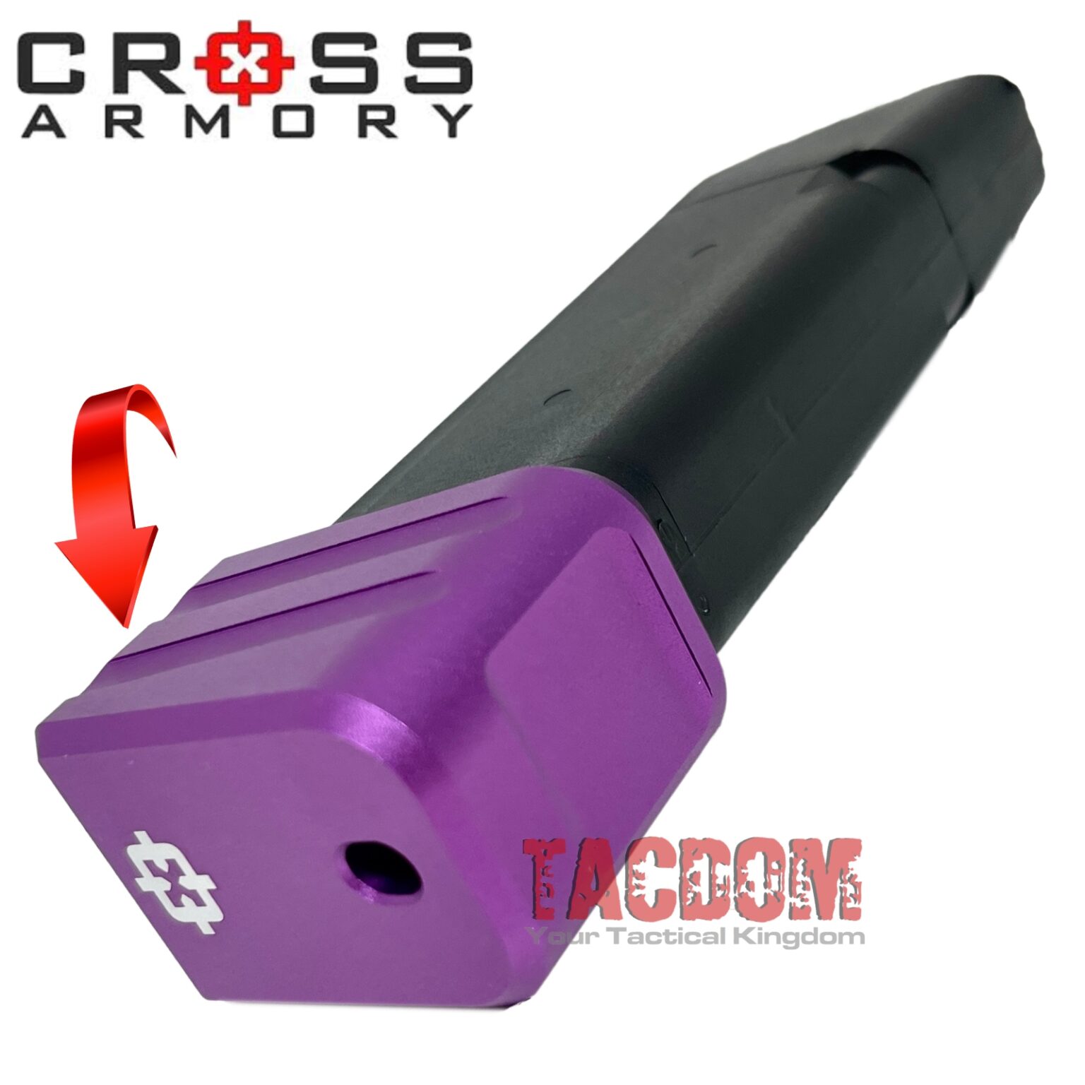 Cross Armory PURPLE +0 Grip Extension Weighted Pad plate Magazine for ...