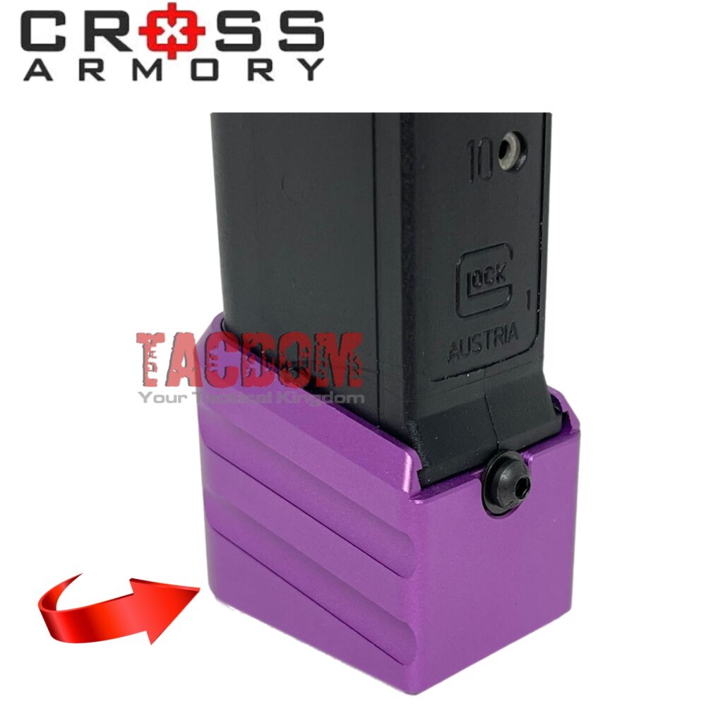 Cross Armory PURPLE +0 Grip Extension Weighted Pad plate Magazine for ...
