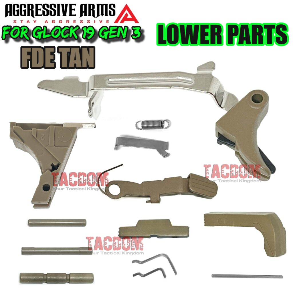 AGGRESSIVE ARMS USA FDE TAN Upper Slide and Lower Parts Kit for Glock ...
