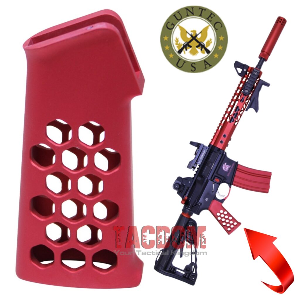 AIRLITE SERIES SKELETONIZED ALUMINUM PISTOL GRIP ANODIZED RED AR15 AR10 ...