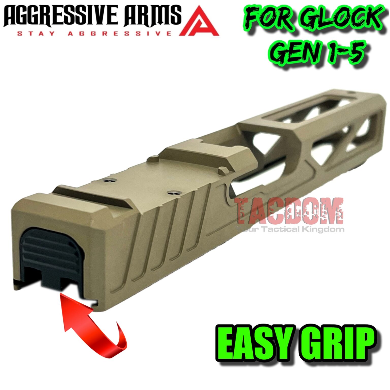 AGGRESSIVE ARMS USA BLACK rear slide cover end plate for GLOCK GEN 1 2 ...