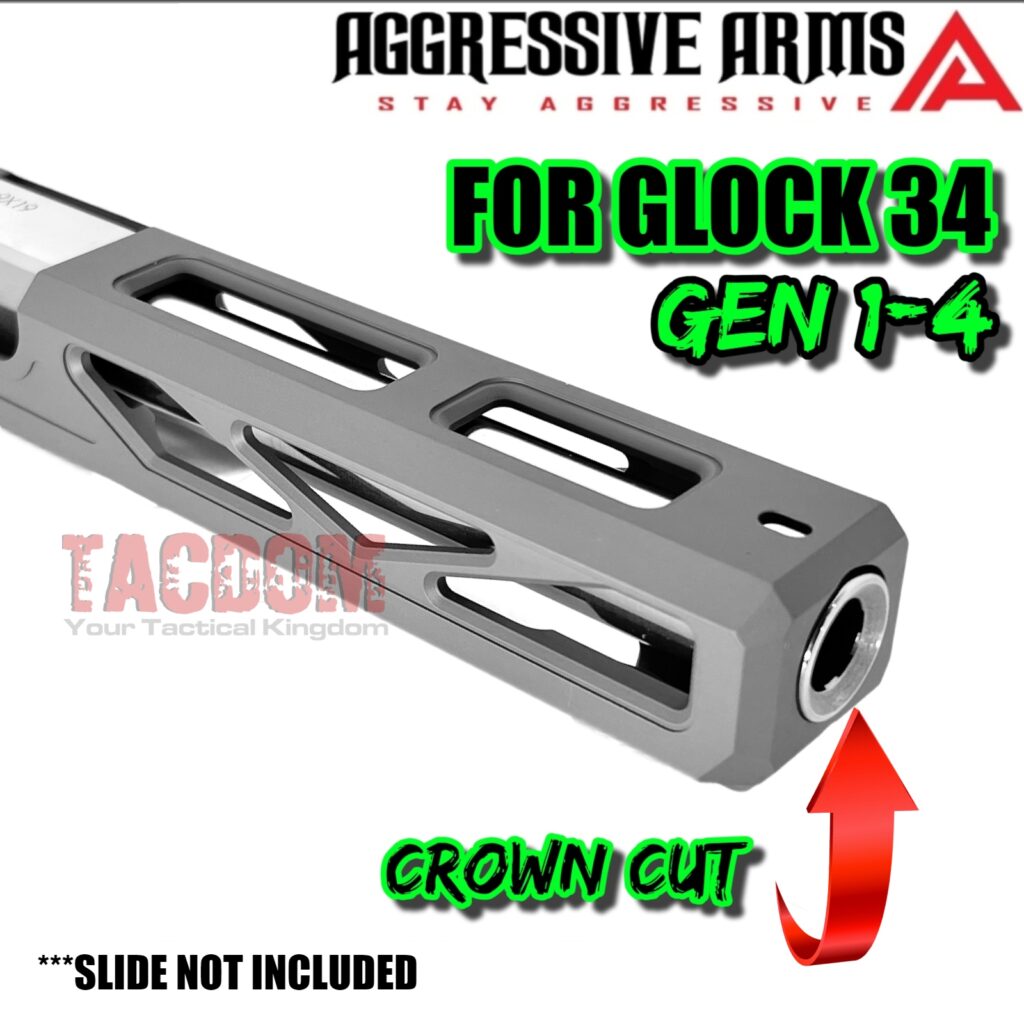 AGGRESSIVE ARMS TARGET CROWN Barrel for Glock 34 GEN 1-4 POLISHED ...