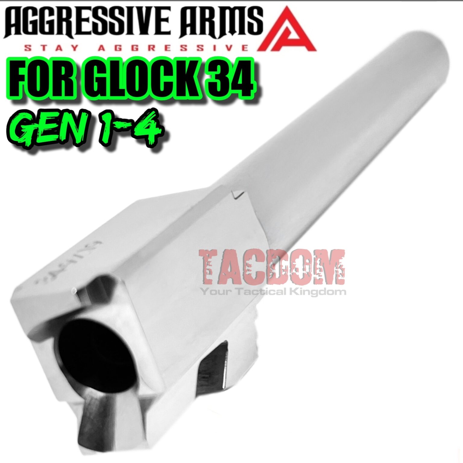 AGGRESSIVE ARMS TARGET CROWN Barrel for Glock 34 GEN 1-4 POLISHED ...