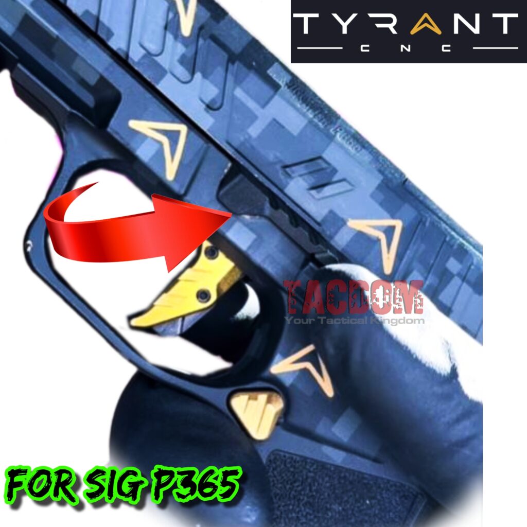 TYRANT DESIGNS CNC BLACK SIG SAUER P365 EXTENDED SLIDE TAKE DOWN LEVER ...
