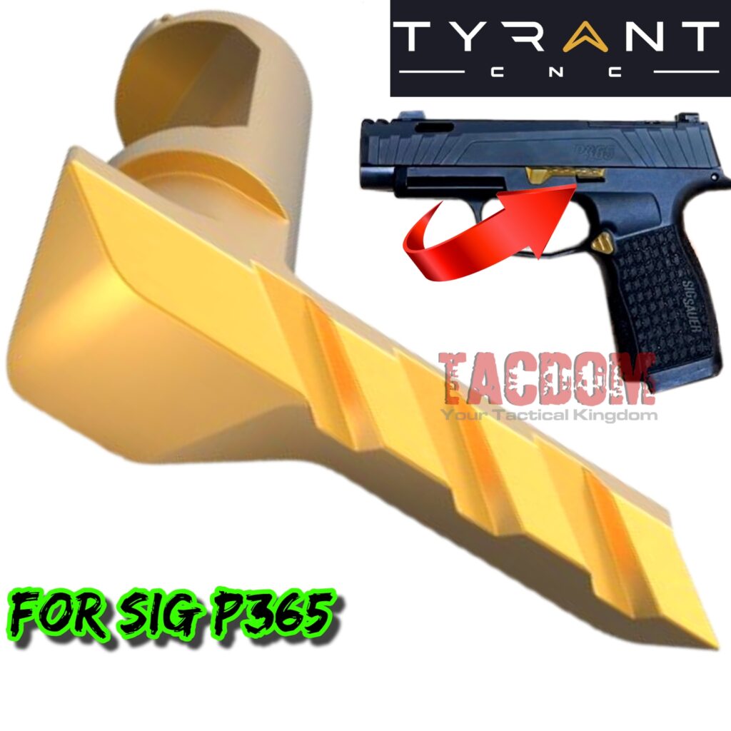 TYRANT DESIGNS CNC BLACK SIG SAUER P365 EXTENDED SLIDE TAKE DOWN LEVER ...
