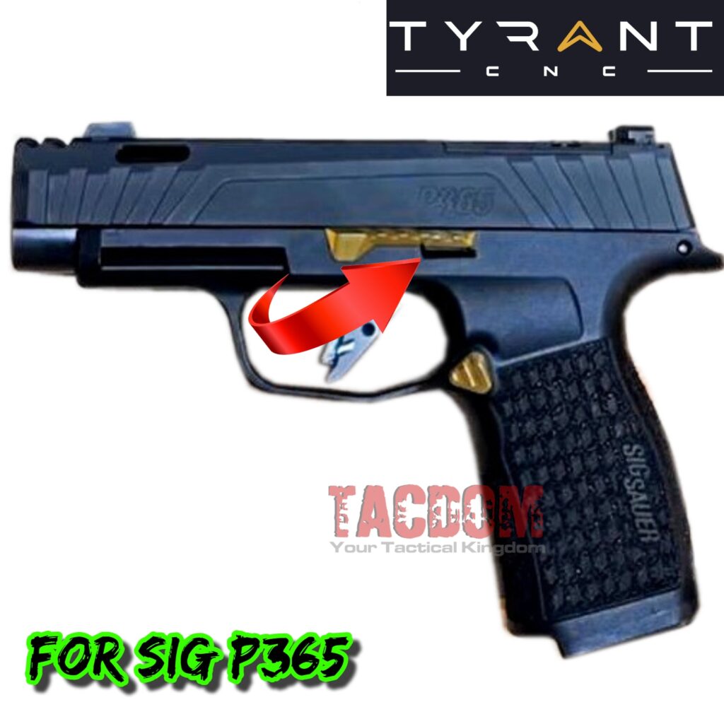 TYRANT DESIGNS CNC GOLD SIG SAUER P365 EXTENDED SLIDE TAKE DOWN LEVER ...