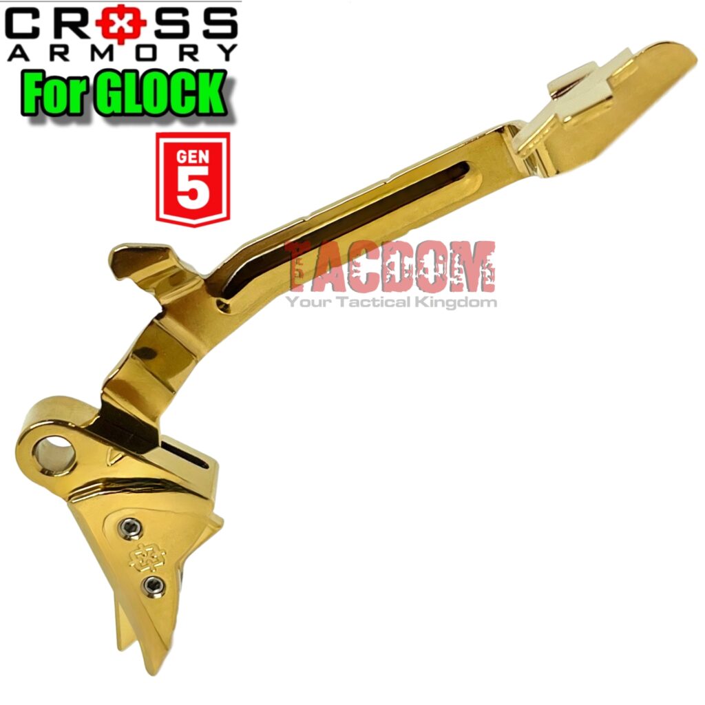 CROSS ARMORY USA GOLD Flat Face Trigger for Glock GEN 5 – 17 – 19 – 19x ...