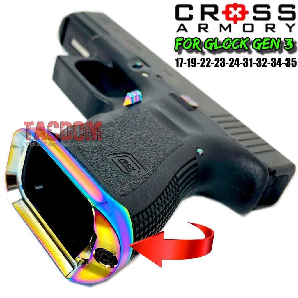Cross Armory Enhanced Glock CNC Aluminum Flared Magwell RAINBOW Gen 1 2 ...