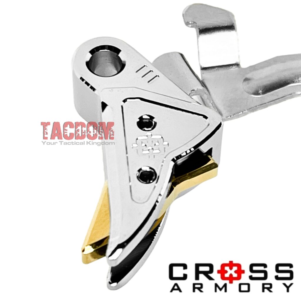CROSS ARMORY USA CHROME & GOLD PLATED Flat Face HYBRID Trigger with ...