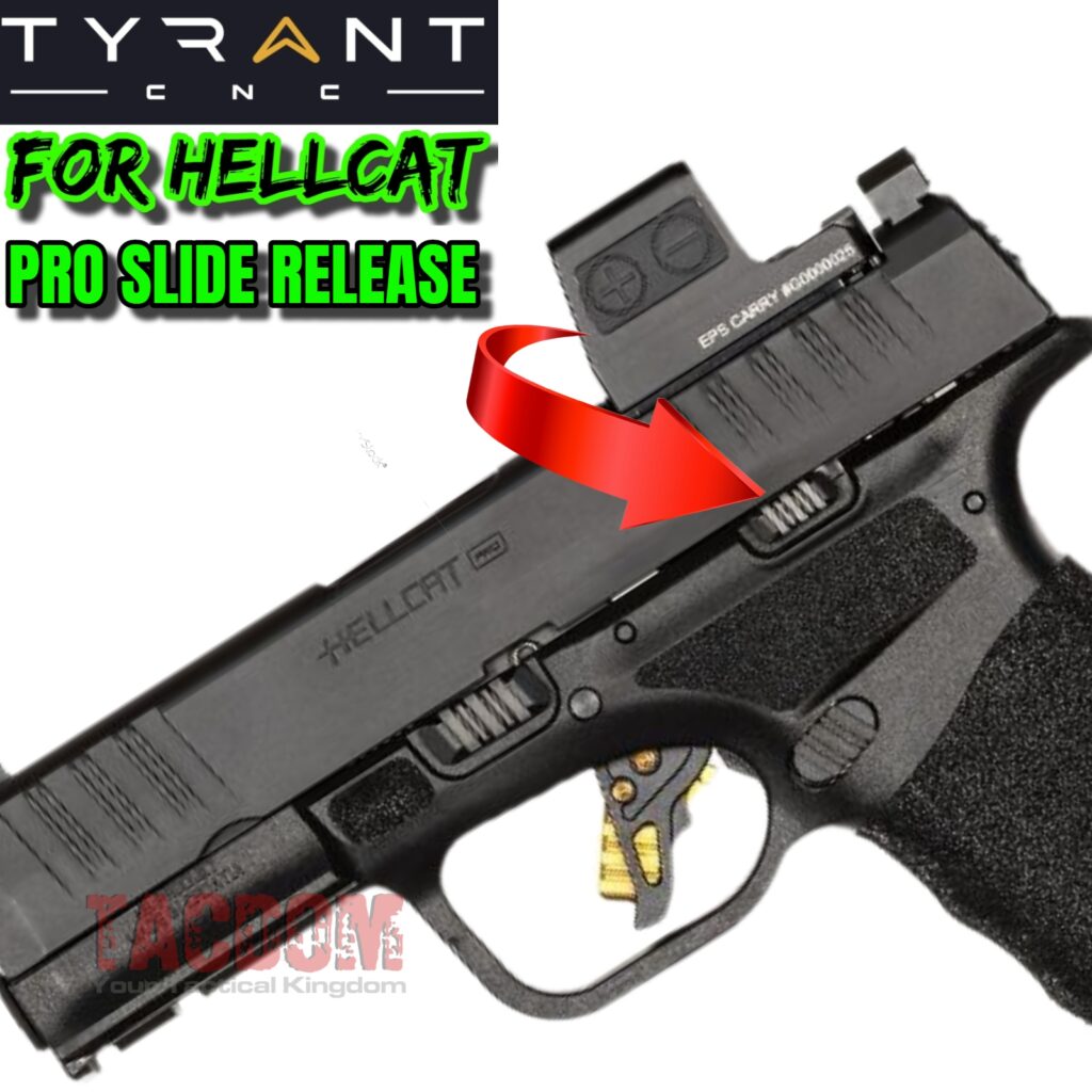 Tyrant Designs BLACK SLIDE Release / Catch / Lock for Springfield Hellcat Pro Stainless Steel ...