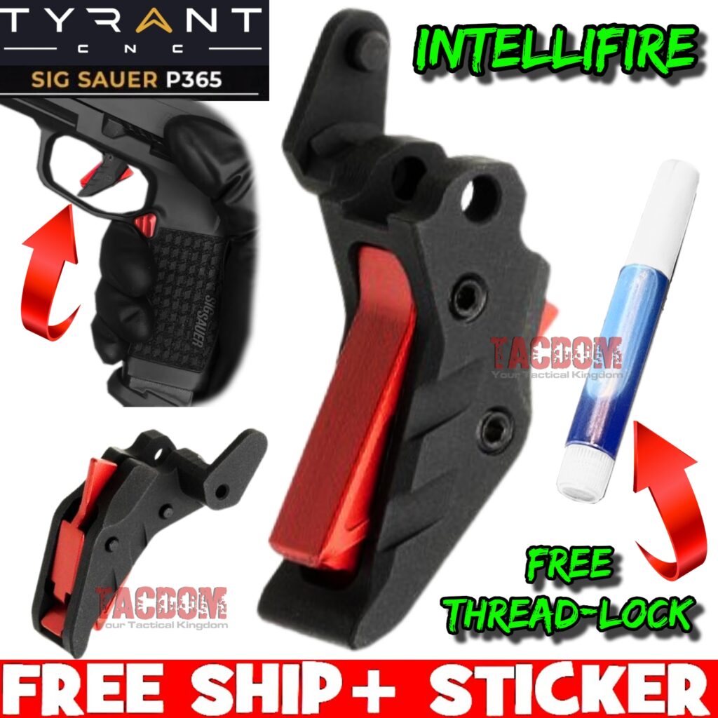 TYRANT DESIGNS CNC INTELLIFIRE TRIGGER FOR SIG SAUER P365 BLACK / GREY ...