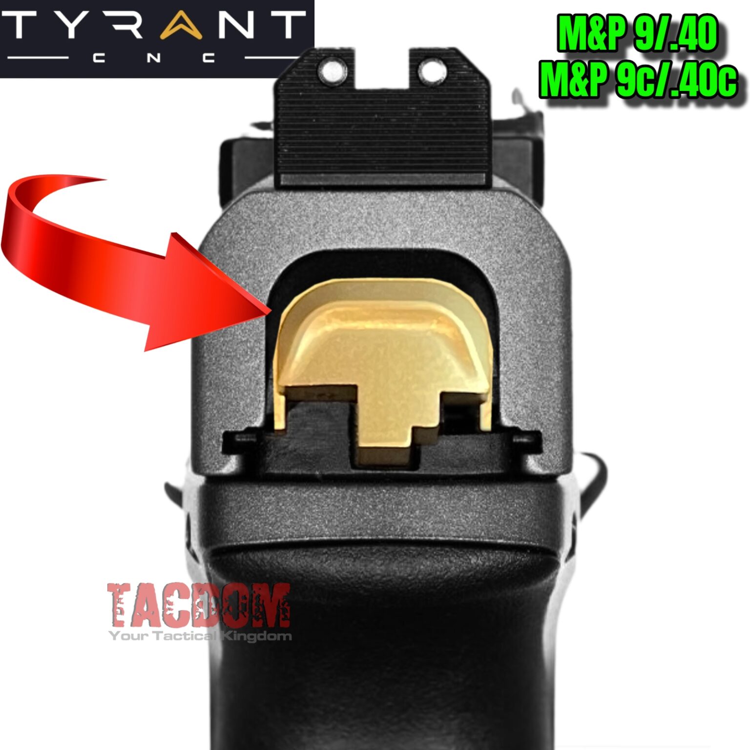 Tyrant Design SLIDE COVER PLATE GOLD S&W M&P FULL SIZE & COMPACT SMITH ...