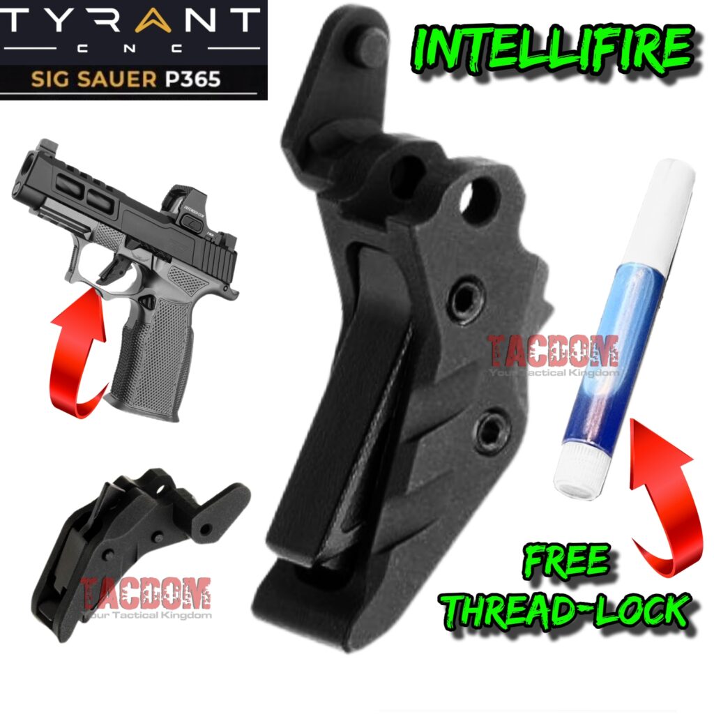 TYRANT DESIGNS CNC INTELLIFIRE TRIGGER FOR SIG SAUER P365 BLACK / GOLD ...