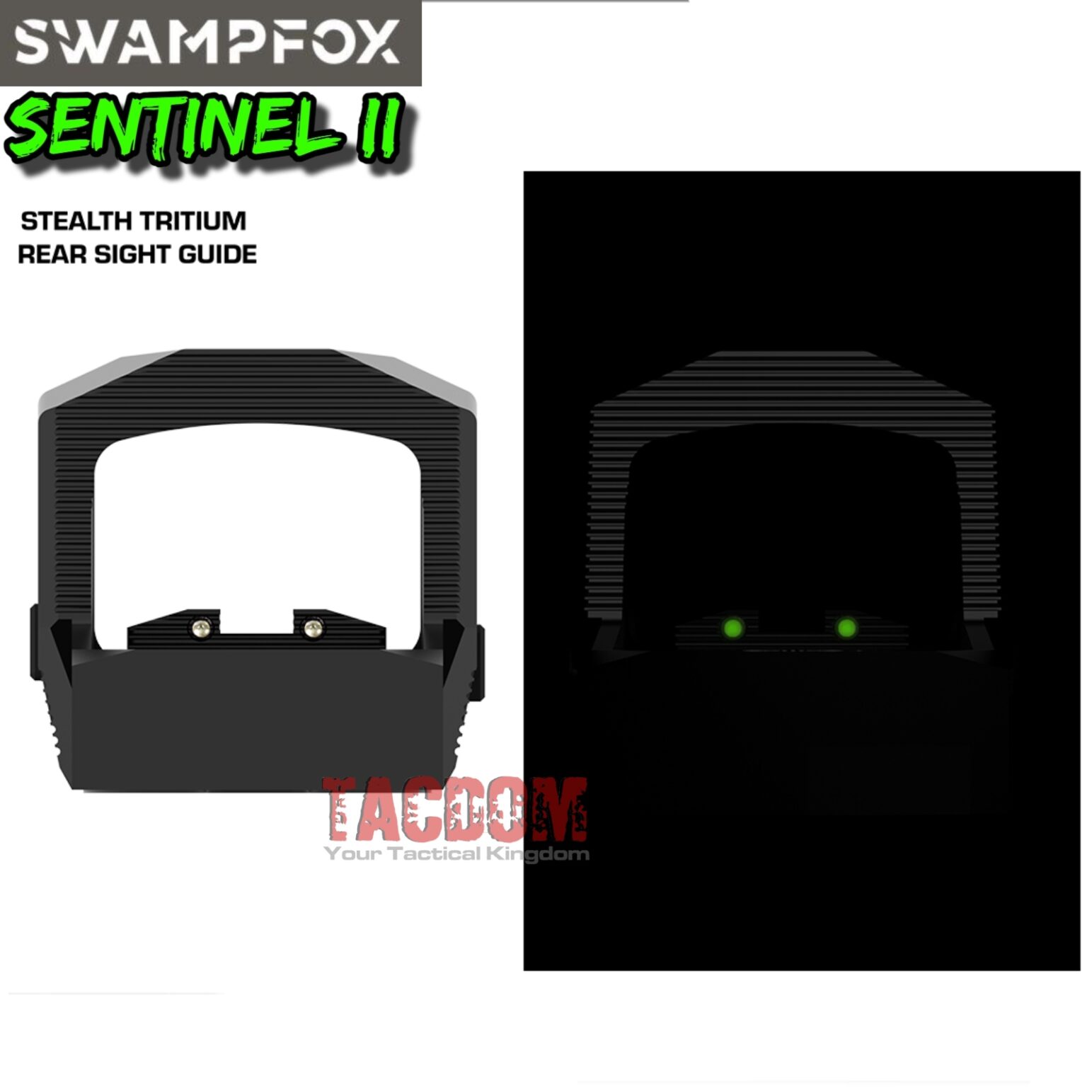 Swamp Fox SENTINEL II WITH BACK UP “NIGHT TRITIUM” REAR SIGHT – GREEN ...