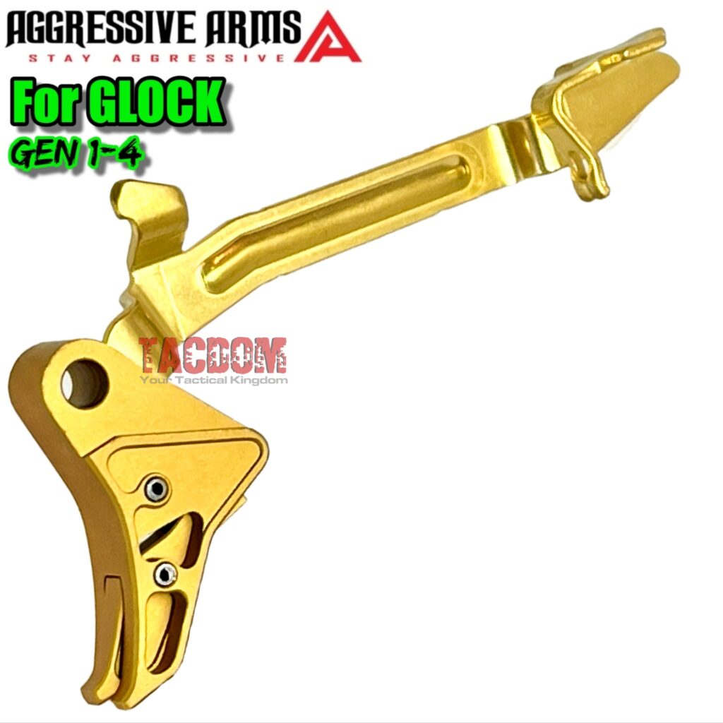 AGGRESSIVE ARMS ALL GOLD TRIGGER RARE COLOR COMBO with LOWER PARTS KIT ...