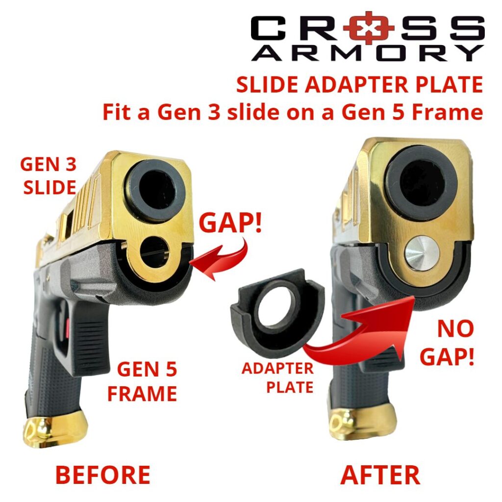 CROSS ARMORY Slide Adapter Plate to use a GLOCK Gen 3 slides to fit on ...