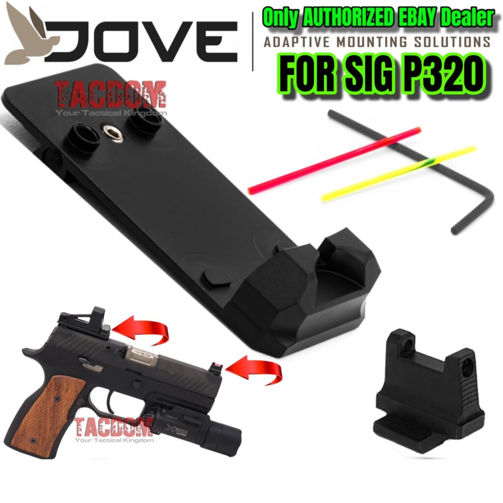 DOVE Mounting Solutions for Glock Slide Sight Adapter with Front FIBER ...