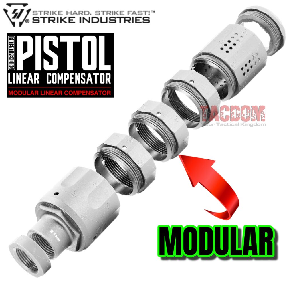 Strike Industries Modular Pistol Compensator for 1/2-28 Threaded Barrel ...