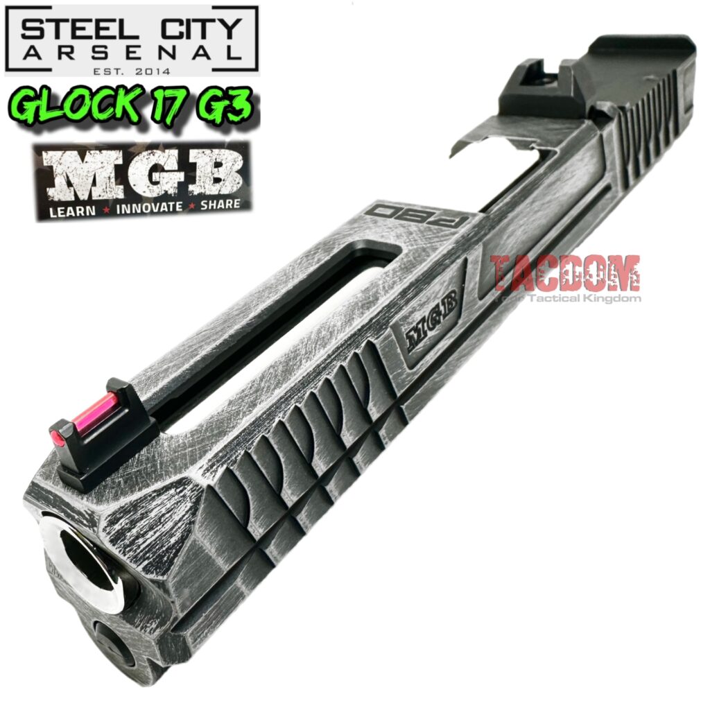 STEEL CITY ARSENAL “RARE” MGB COMPLETE BATTLEWORN GREY SLIDE For GLOCK ...