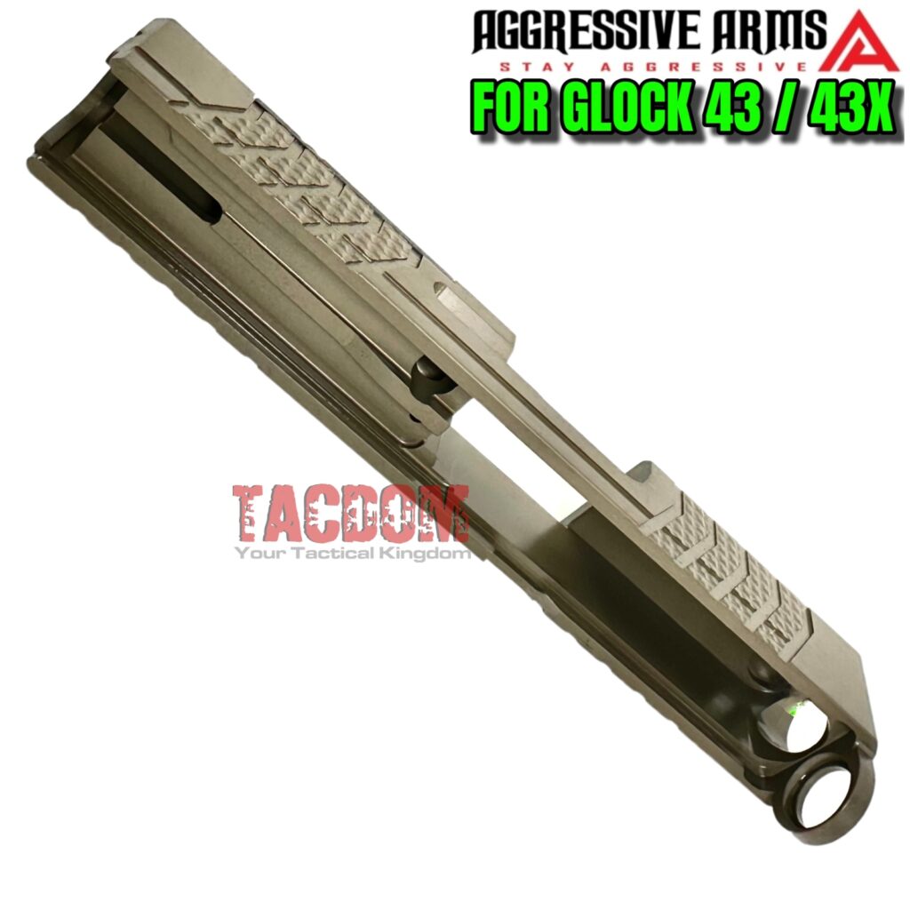 AGGRESSIVE ARMS RMSC OPTIC CUT Slide FDE for GLOCK 43 43X PF9SS 9mm 416 ...