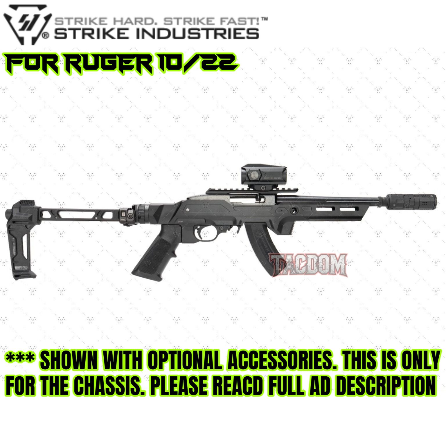 Strike Industries MODULAR CHASSIS FOR THE RUGER 10/22 ALUMINUM – BLACK ...